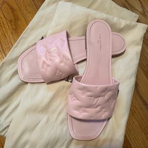 Louis Vuitton | Shoes | Lv Pink Slides | Poshmark